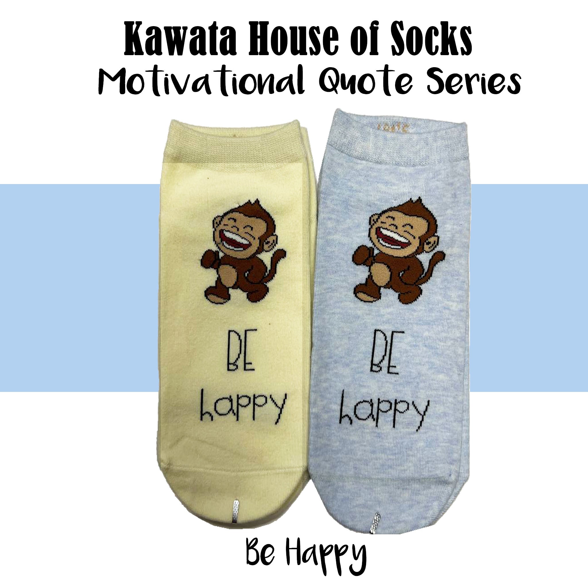 Motivational Quote Series " Be Happy " Casual Ankle Socks – Kawata ...