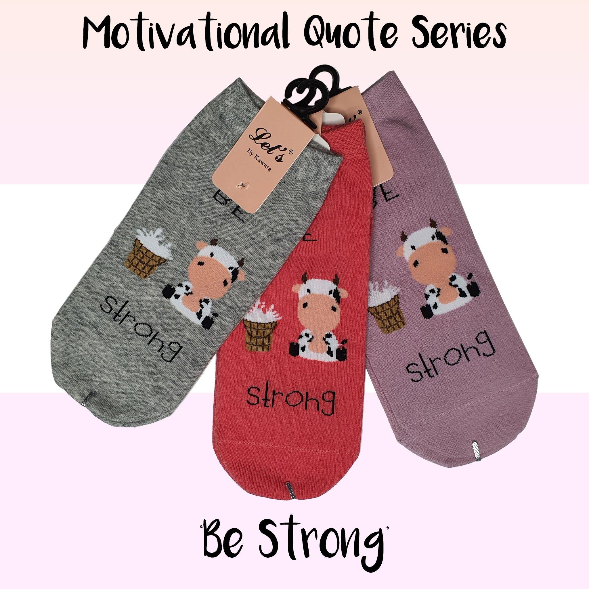 Motivational Quote Series " Be Strong " Casual Ankle Socks – Kawata ...