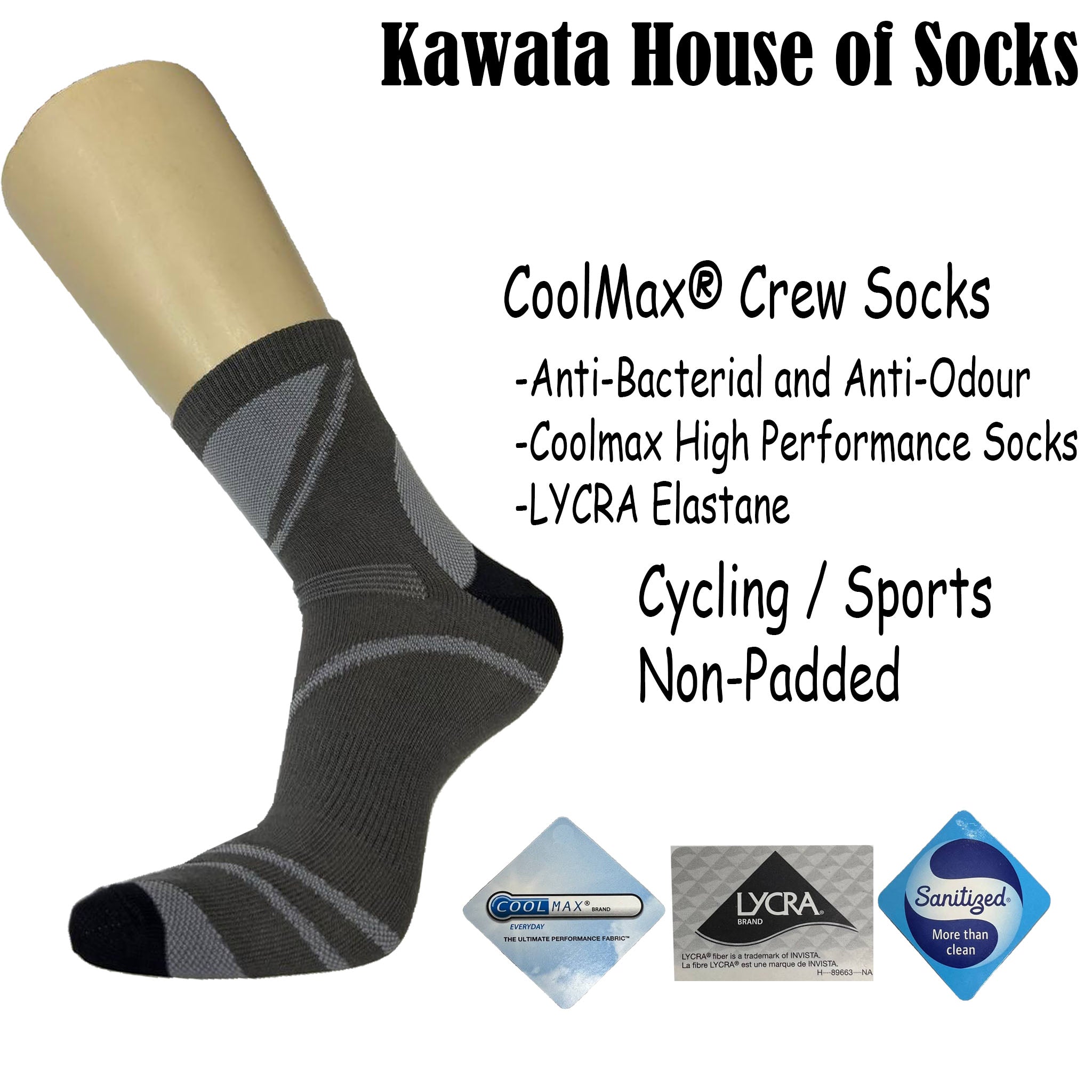 COOLMAX® Crew Socks B Anti Bacterial and Anti Odour Crew Socks | Cycli ...